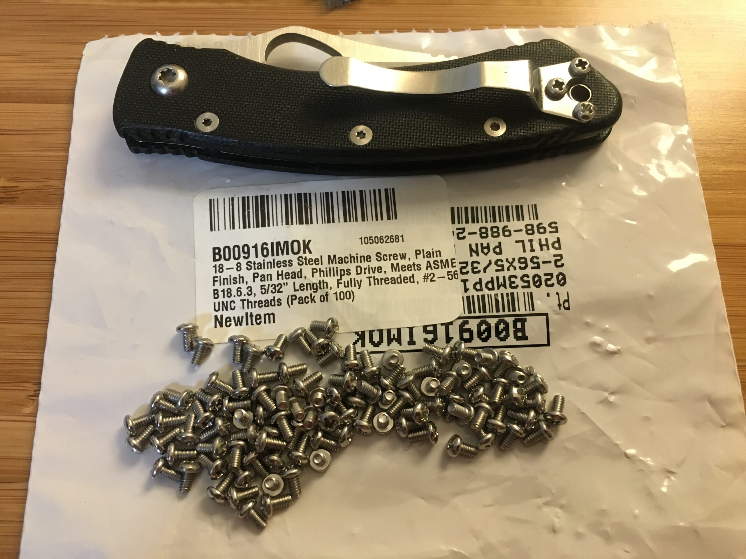 Replacement pocket clip screws for Blade-Tech Ganyana – Jason's Web Site